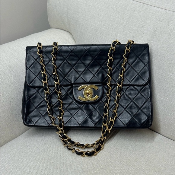 CHANEL | Bags | Chanel Vintage Lambskin Maxi Cc Single Flap Bag | Poshmark
